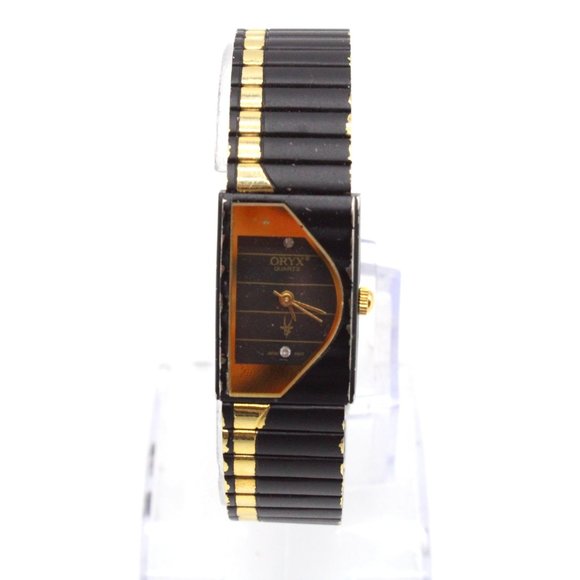 Onyx | Accessories | Vintage Onyx Watch Womens Black Stainless Steel ...